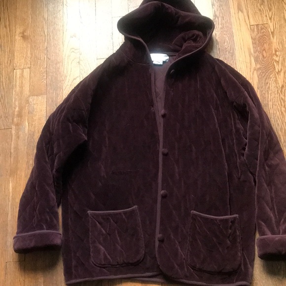 Jones New York | Jackets & Coats | Jones New York Quilted Velvet Plum ...